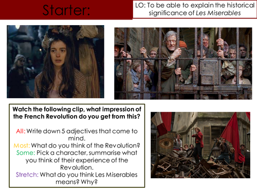 French Revolution - Les Miserables | Teaching Resources