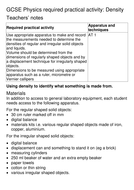 AQA Physics 2016 - Density (inc. required prac) | Teaching Resources