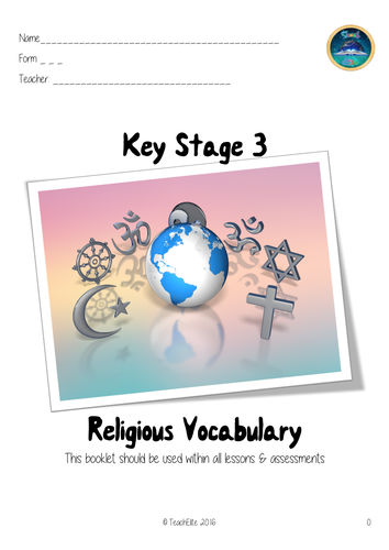 KS3 Religious Studies Vocabulary Booklet | Teaching Resources