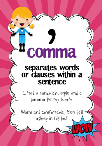 Superhero Punctuation Posters | Teaching Resources