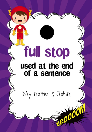 Superhero Punctuation Posters | Teaching Resources