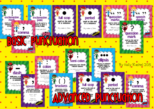 Superhero Punctuation Posters | Teaching Resources