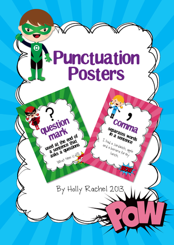 Superhero Punctuation Posters | Teaching Resources