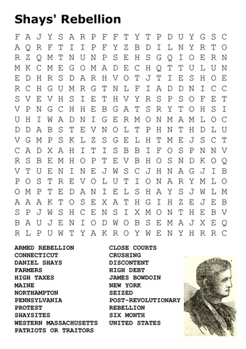 Shays Rebellion Word Search | Teaching Resources
