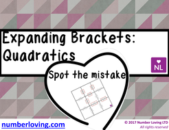 Expanding Binomials, Quadratics GCSE 9-1 Spot the Mistakes by ...