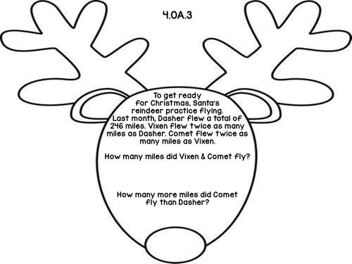 4th Grade Common Core Open Ended Christmas Math Assessment Task ...