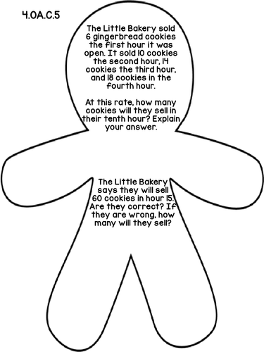 4th Grade Common Core Open Ended Christmas Math Assessment Task ...