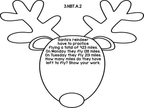 3rd Grade Common Core Open Ended Christmas Math Assessment Task ...