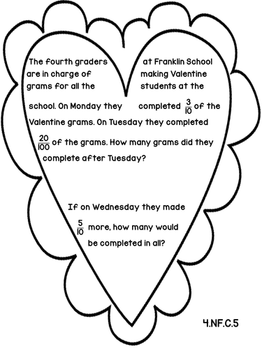 4th Grade Common Core Open Ended Valentine's Day Assessment Task ...