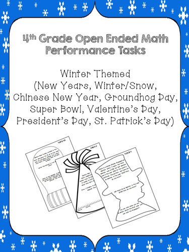 4th Grade Common Core Open Ended Winter Assessment Task Bundle ...