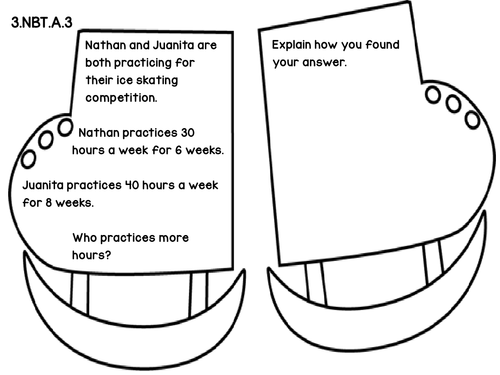 3rd Grade Common Core Open Ended Winter Assessment Task (Multiplication ...