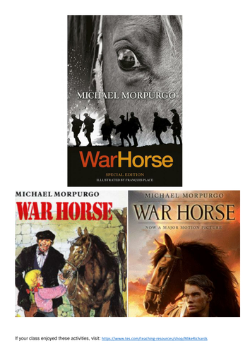 Michael Morpurgo - Guided Reading - War pack | Teaching Resources Michael Morpurgo - Guided Reading - War pack | Teaching Resources
