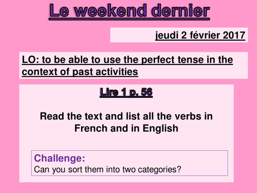 Le weekend dernier (2 lessons) - Studio 3 Module 3 Unit 5 | Teaching ...