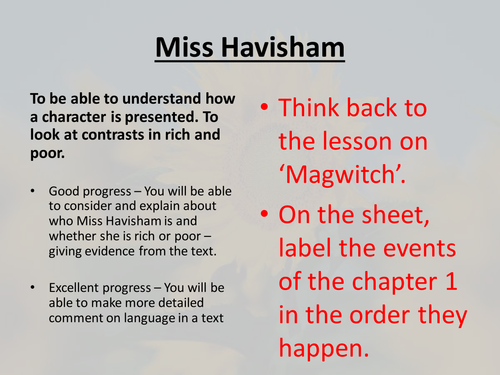 Presentation of miss Havisham | Teaching Resources