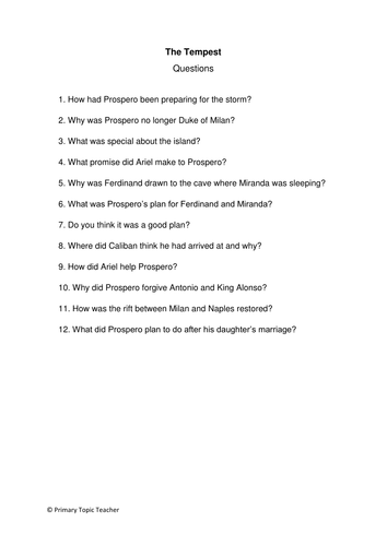 Shakespeare: The Tempest Activity Pack for KS2 | Teaching Resources