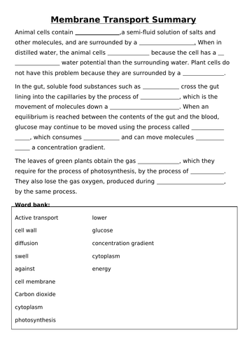 NEW GCSE Biology - B1 Cell Structure & Transport | Teaching Resources