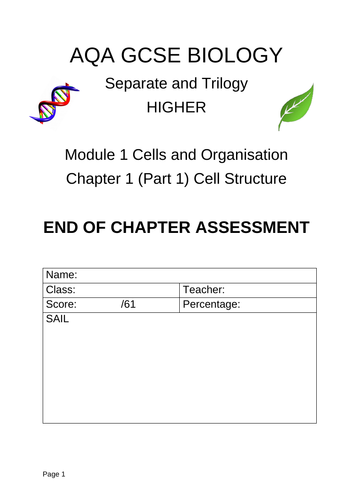 NEW GCSE Biology - B1 Cell Structure & Transport | Teaching Resources