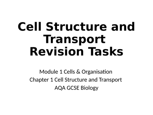 NEW GCSE Biology - B1 Cell Structure & Transport | Teaching Resources