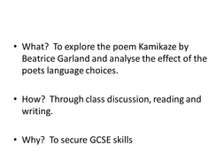 AQA Power and Conflict - Kamikaze | Teaching Resources