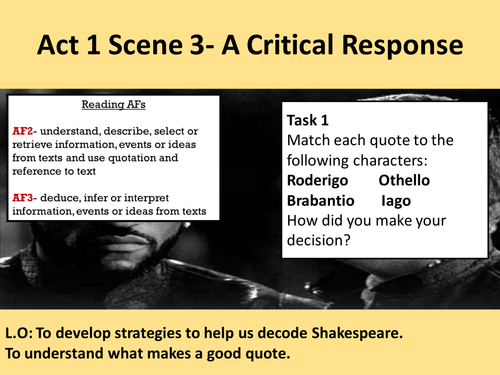 Othello scheme of work | Teaching Resources