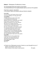 Edexcel GCSE 'The Merchant of Venice' 15 extracts with questions a) & b) by Walbere | Teaching ...