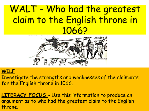 Who should be the next King 1066 | Teaching Resources