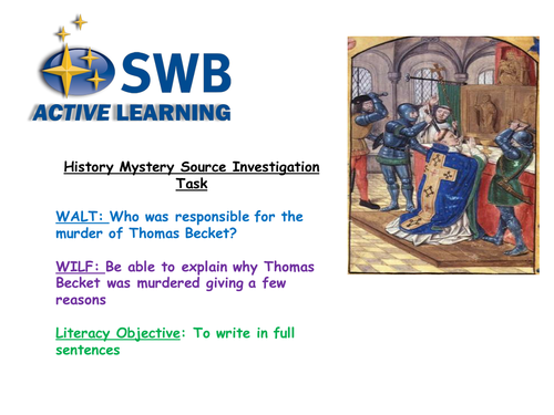 Murder of Thomas Beckett | Teaching Resources
