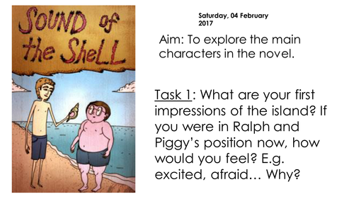 SOW FOR LORD OF THE FLIES | Teaching Resources