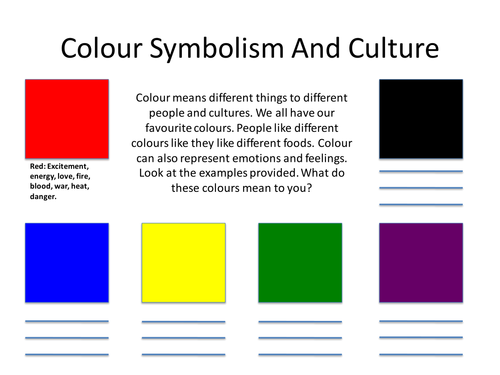 Colour Symbolism Worksheet | Teaching Resources