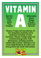 FRUIT VEGETABLES VITAMINS TEACHING RESOURCES KS2-4 FOOD TECHNOLOGY ...