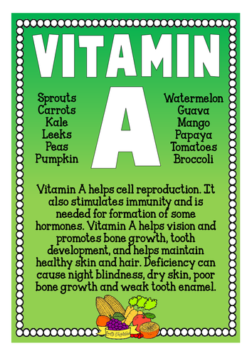 FRUIT VEGETABLES VITAMINS TEACHING RESOURCES KS2-4 FOOD TECHNOLOGY ...
