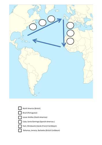 Slave Trade- Triangle Trade Map Activity | Teaching Resources