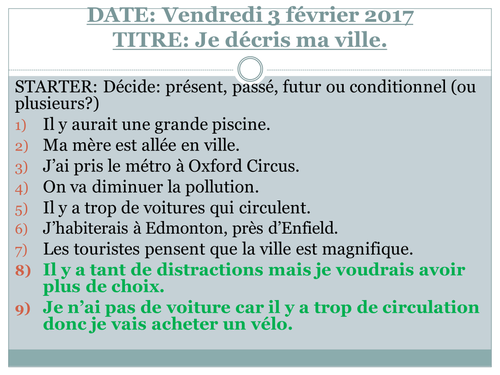 Ma ville | Teaching Resources