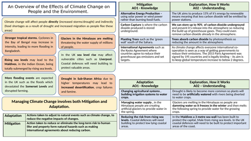 GCSE AQA 9-1: Climate Change - Management of climate change through ...