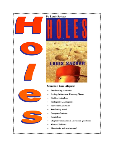 "Holes" by Louis Sachar 61 Common Core Aligned Worksheets | Teaching ...