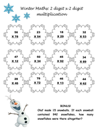 Winter Frozen-Themed 2 digit x 2 digit multiplication worksheet ...