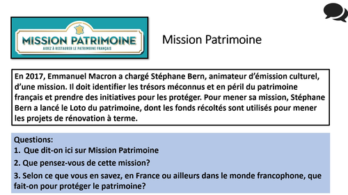 Culture fière de son héritage- patrimoine sur le plan national ...