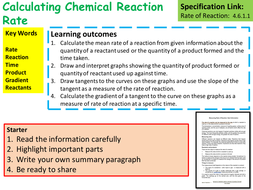 New AQA GCSE Chemistry Calculating the Rate of Chemical Reaction Lesson ...