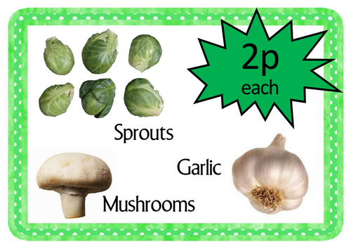 FRUIT & VEG ROLE PLAY SHOP TEACHING RESOURCES EYFS KS1 FOOD HEALTHY ...