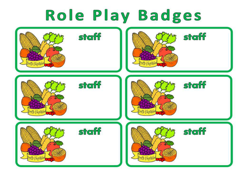 FRUIT & VEG ROLE PLAY SHOP TEACHING RESOURCES EYFS KS1 FOOD HEALTHY ...