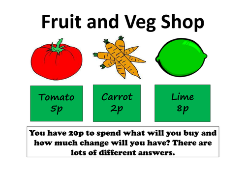 FRUIT & VEG ROLE PLAY SHOP TEACHING RESOURCES EYFS KS1 FOOD HEALTHY ...