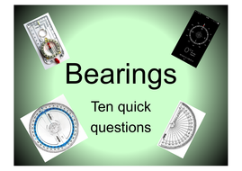 Maths GCSE Bearings. Two differentiated worksheets plus plenary quiz in ...