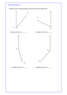 Maths GCSE Bearings. Two differentiated worksheets plus plenary quiz in ...