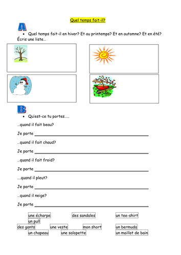 Quel temps fait-il? | Teaching Resources