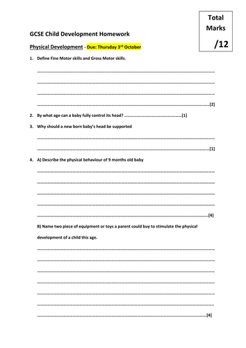 Physical Development - Child Development CACHE Health & Social care ...