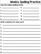 Weekly Spelling Practice | Teaching Resources