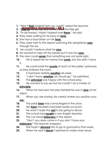 Horrendous Homophones! (Double Lesson) | Teaching Resources