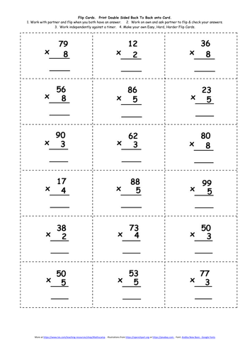 Multiplication Year 3 Written Multiplication 2-digit x 1-digit ...
