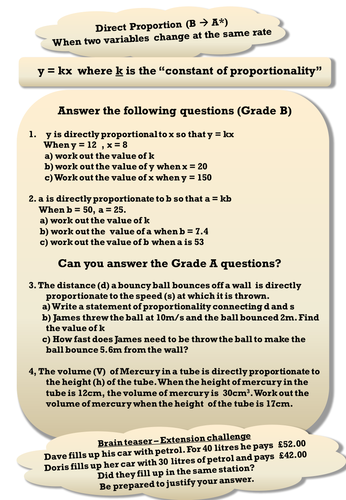 Direct Proportion | Teaching Resources