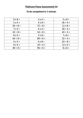 4x 8x tables worksheets | Teaching Resources